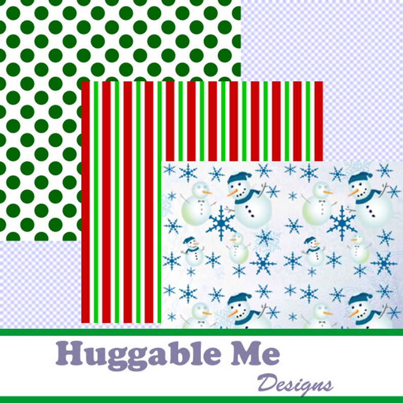 Christmas Scrapbook Paper Holiday Digital Paper Chevron | Etsy