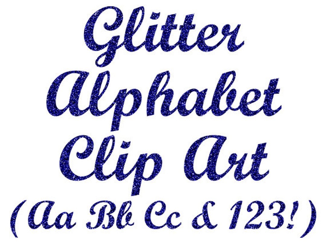 Blue Glitter Alphabet Clipart - Digital Glitter Letters and Glitter ...