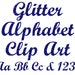 Blue Glitter Alphabet Clipart - Digital Glitter Letters and Glitter ...
