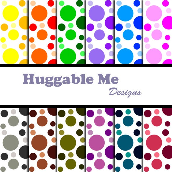 Digital Polka Dot Multi-color Bubble Digital Scrapbook Papers - Etsy