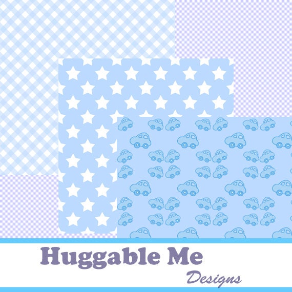 Baby Boy Scrapbook Paper Digital Blue Patterns for Baby Boy - Etsy