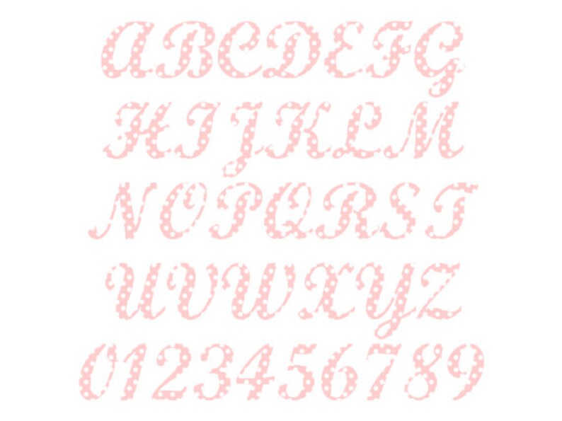 Pink Alphabet Clipart, Polka Dot Letters and Numbers Clip Art, Instant ...