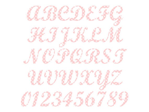 Pink Alphabet Clipart, Polka Dot Letters and Numbers Clip Art, Instant ...
