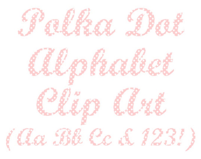 Polka Dot Alphabet Clipart, Lollipop Shaped Letters and Numbers ...