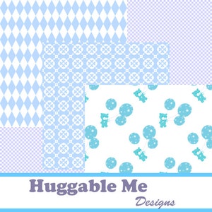 Baby Boy Scrapbook Paper Digital Blue Patterns for Baby Boy - Etsy