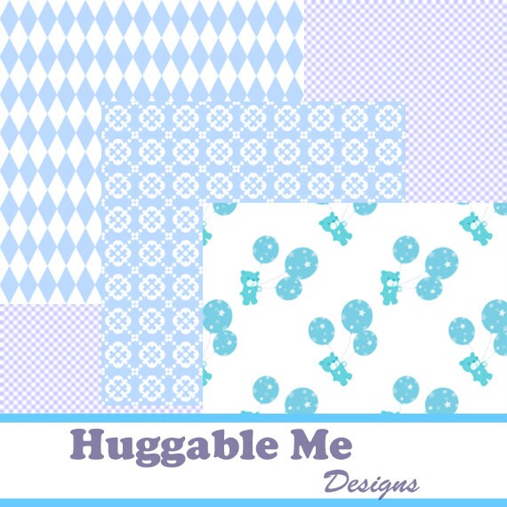 Baby Boy Scrapbook Paper Digital Blue Patterns for Baby Boy - Etsy