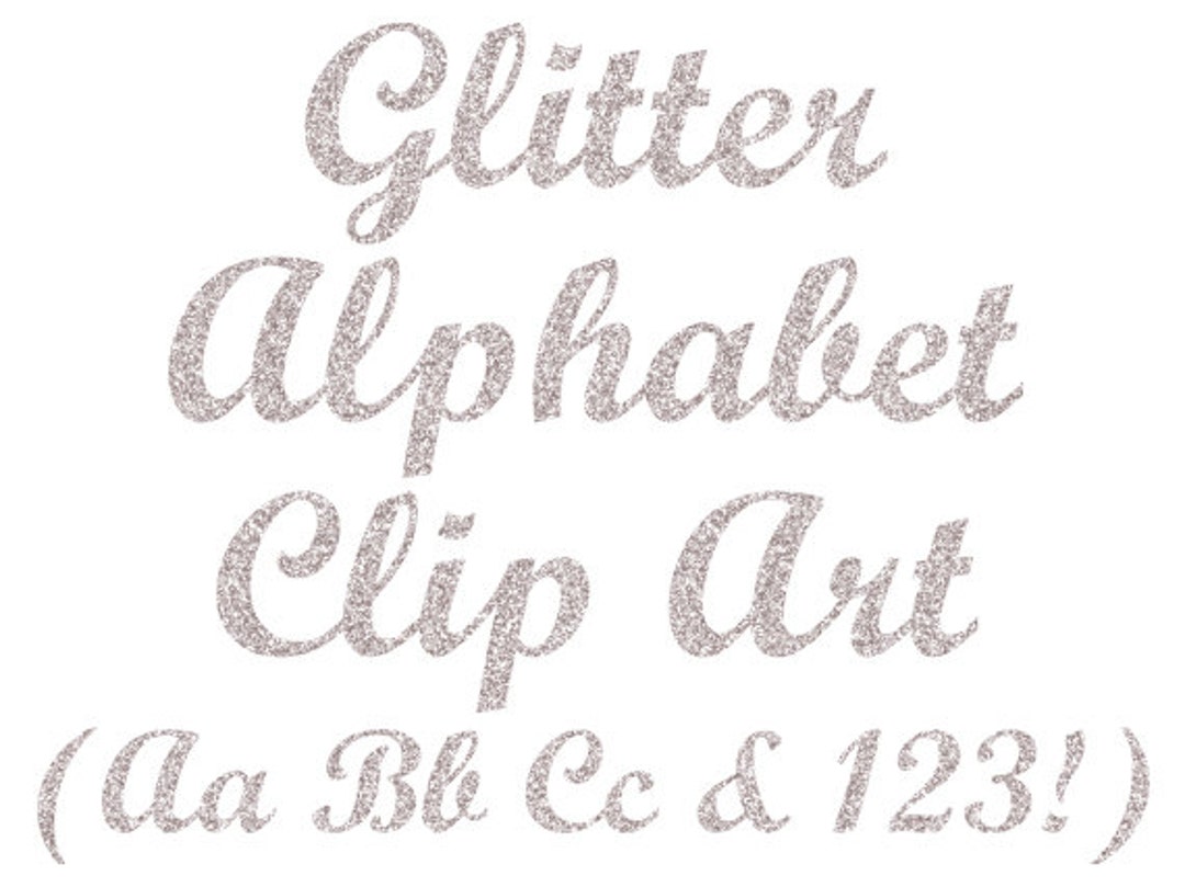 Glitter Silver Alphabet Clipart, Digital Glitter Letters Clipart ...