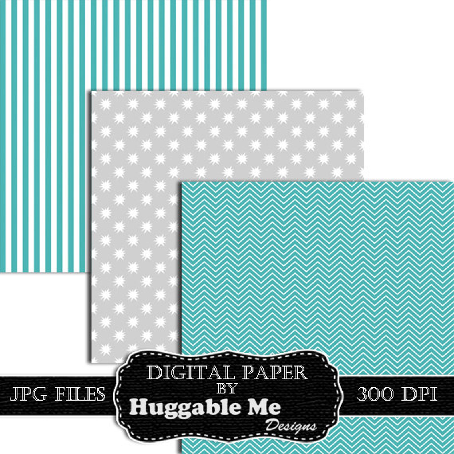 Digital Scrapbook Paper Teal Paper Gray Paper Digital Paper - Etsy