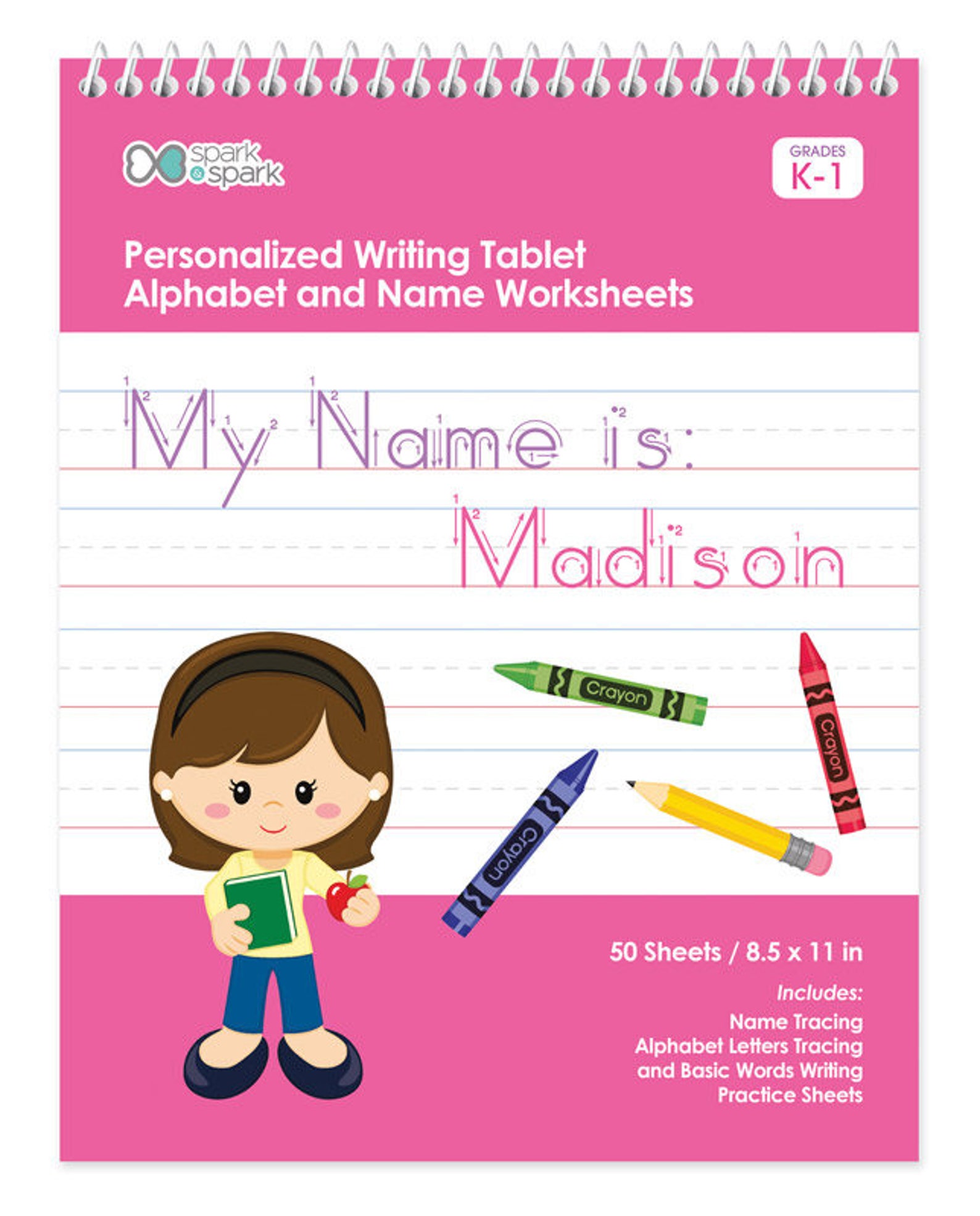 English Vertical Writing Book for Girls | Activity Workbook for Kids ...