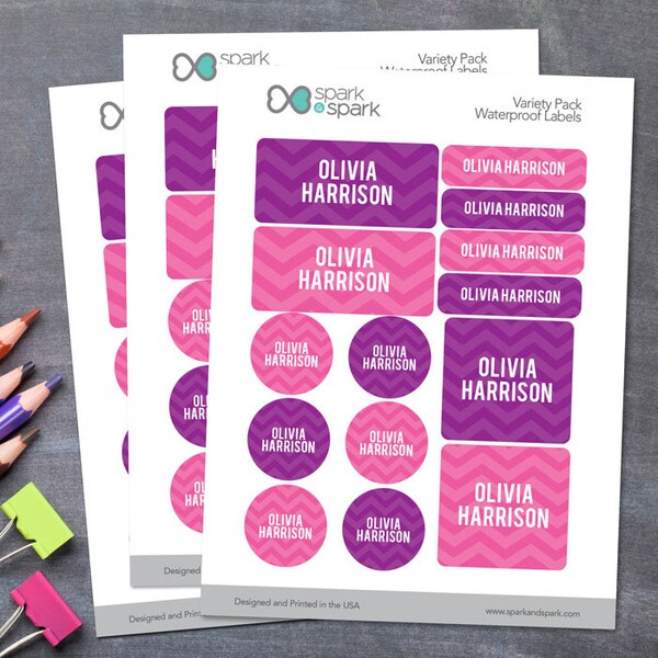 Chevron Labels - Etsy