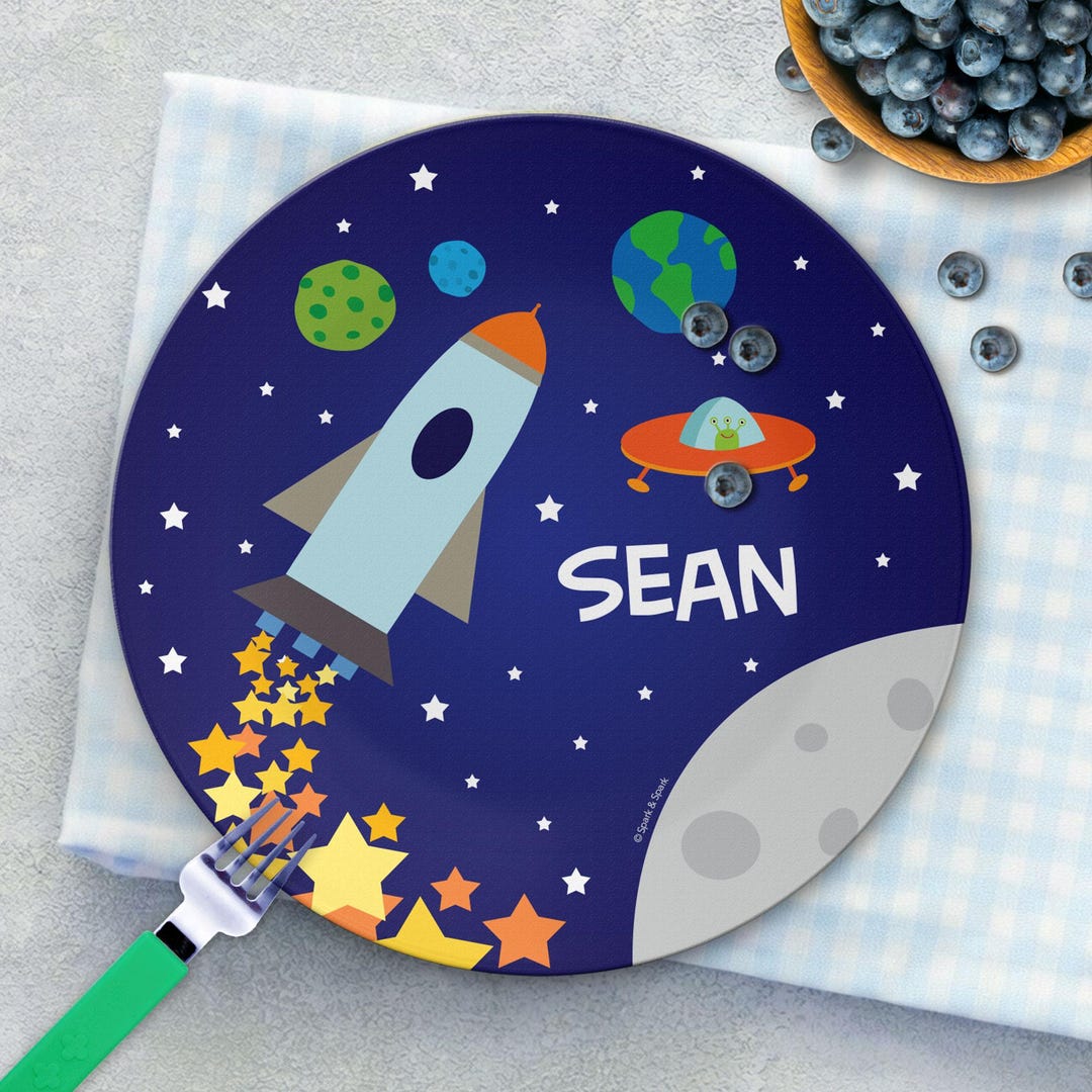 Rocket Launch Mealtime Set - Custom Dinnerware for Kids - Children's ...