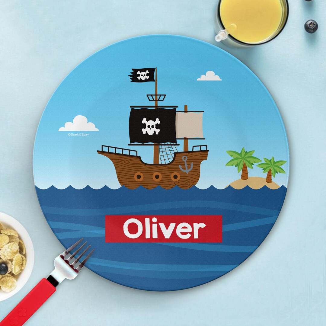 All Aboard Pirates Mealtime Set - Custom Dinnerware for Kids - Children ...