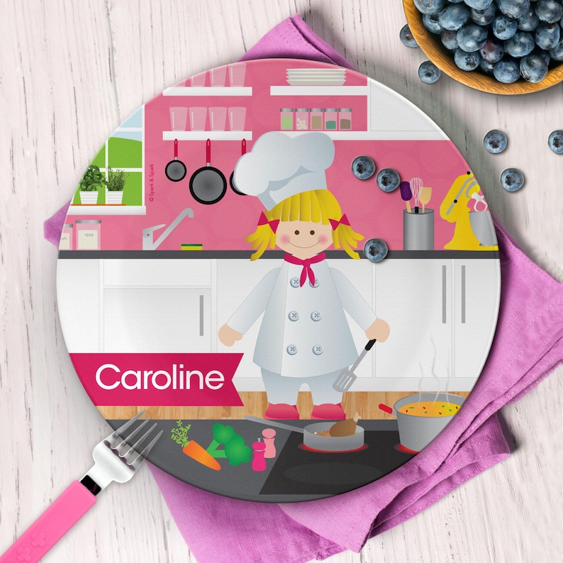 Toddler Birthday Gift - A Chefs Taste, Personalized Girls Plate, Custom ...
