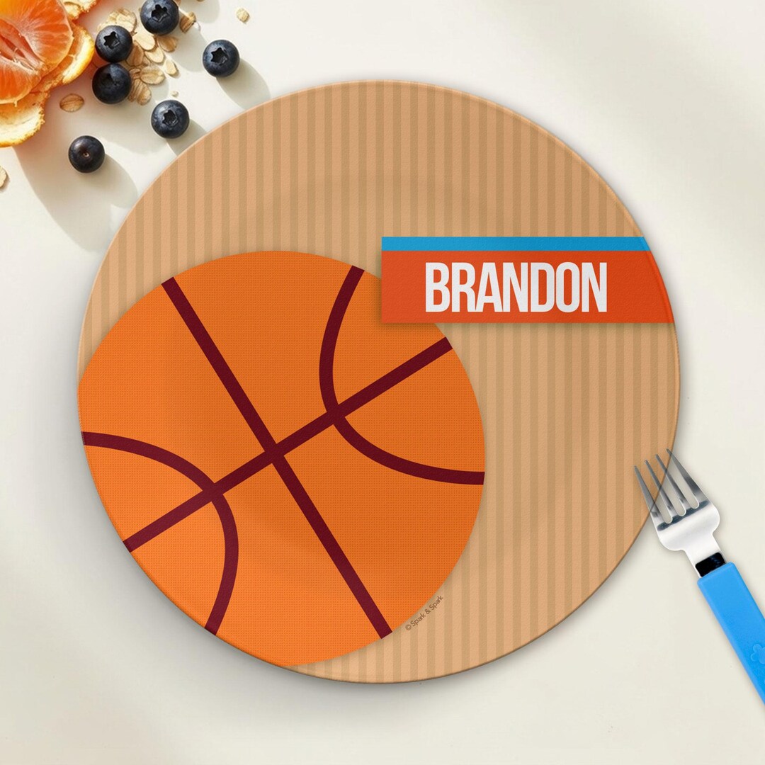 Basketball Fan Mealtime Set - Custom Dinnerware for Kids - Children's ...