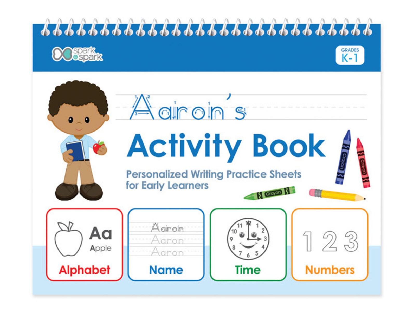 Personalized English Writing Book for Boys | Activity Workbook for Kids ...