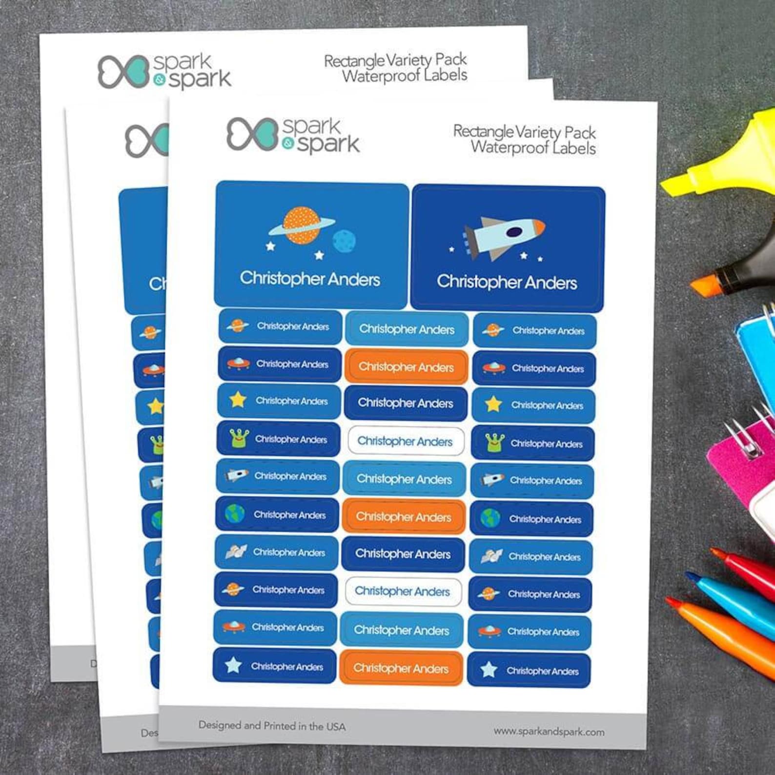 Customized Labels - Outer Space Labels - Baby Bottle Labels - School ...