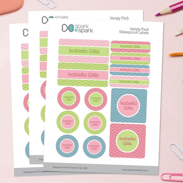 Chevron Labels - Etsy