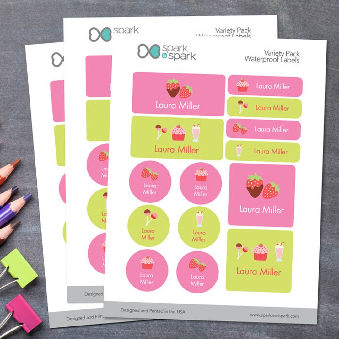 Customized Labels Yummy Sweets Baby Bottle Labels School Supply Labels ...