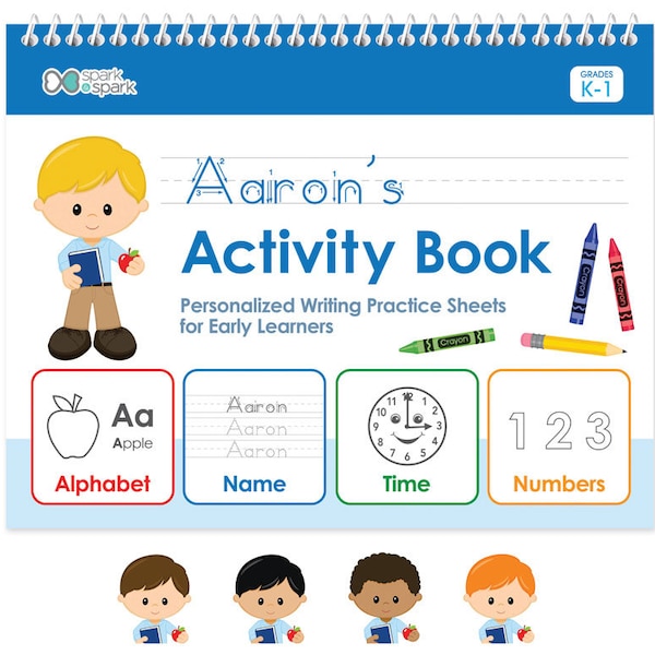 Custom English Writing Book for Girls Activity Workbook for Kids ...