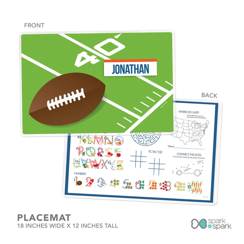 Football Fan Mealtime Set - Custom Dinnerware for Kids - Children's ...