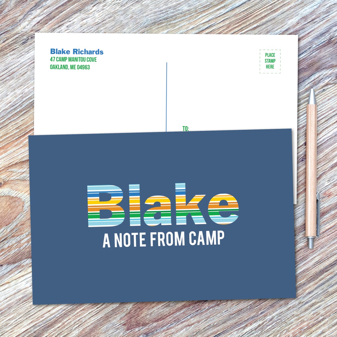 Fun Stripes Boy Summer Camp Postcards (set of 10) | Kid Postcards ...