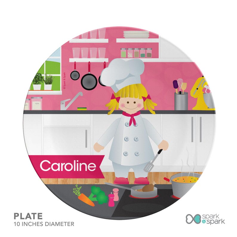 Toddler Birthday Gift - A Chefs Taste, Personalized Girls Plate, Custom ...