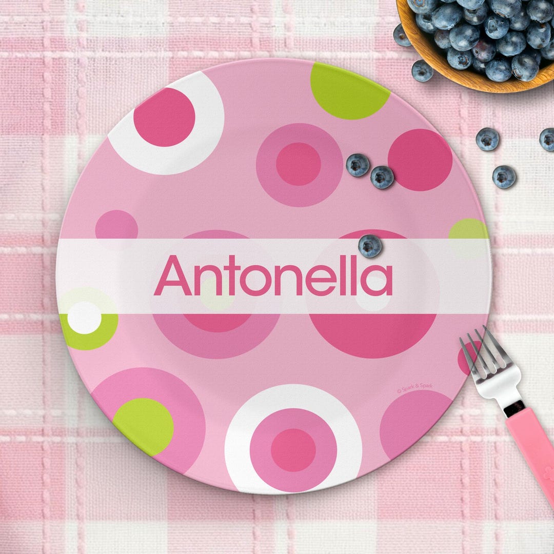 Personalized Kids Plate With Name | Custom Plastic Kids Plate | Floral ...