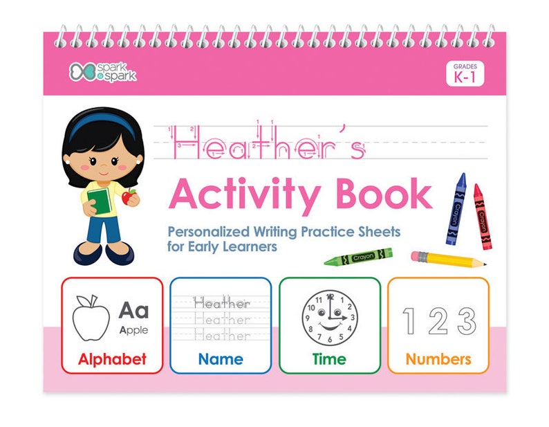 Custom English Writing Book for Girls Activity Workbook for | Etsy