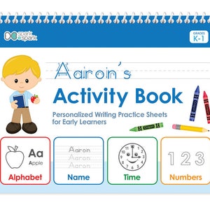 Personalized English Writing Book for Boys | Activity Workbook for Kids ...