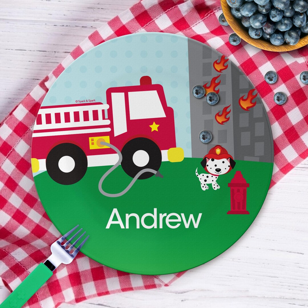 Fighting Fire Mealtime Set - Custom Dinnerware for Kids - Children's ...