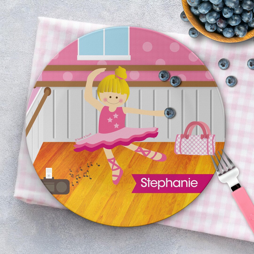 Custom Kids Plate - Ballerina Studio, Personalized Girls Plate, Custom ...