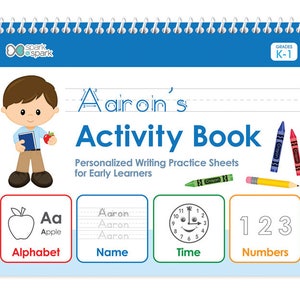 Personalized English Writing Book for Boys | Activity Workbook for Kids ...