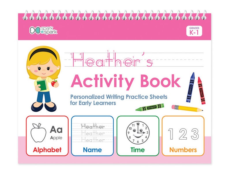 Custom English Writing Book for Girls | Activity Workbook for Kids ...