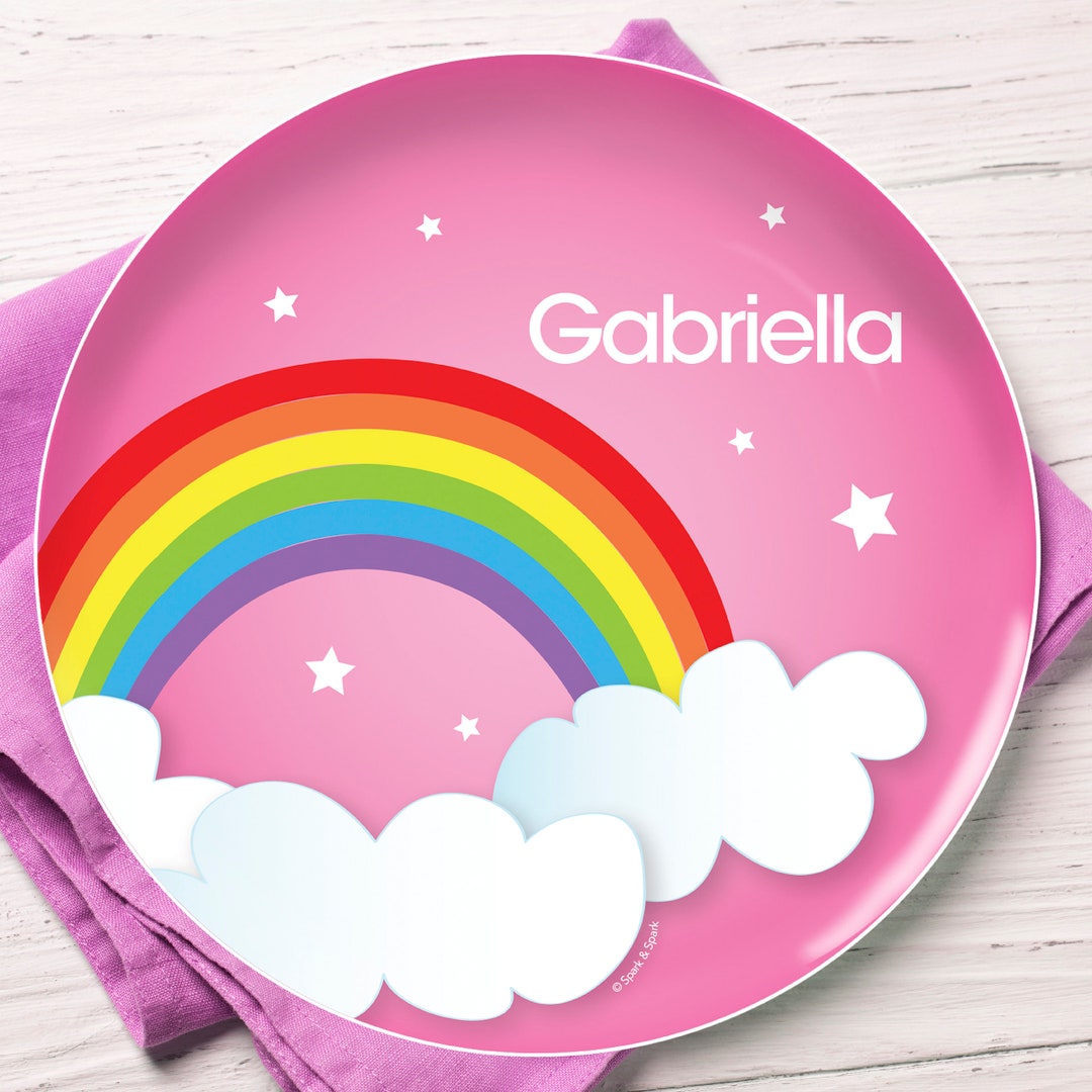 Dreamy Rainbow Mealtime Set - Custom Dinnerware for Kids - Children's ...
