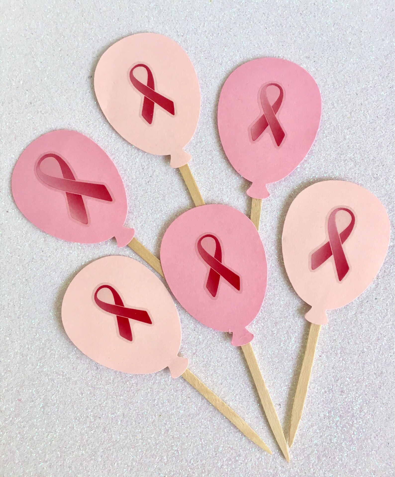 Cáncer de mama awarness toppers cupcake cinta rosa - Etsy España