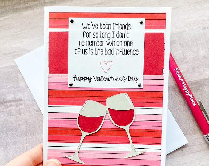Best Friend Valentine's Day Card Happy Valentine's - Etsy