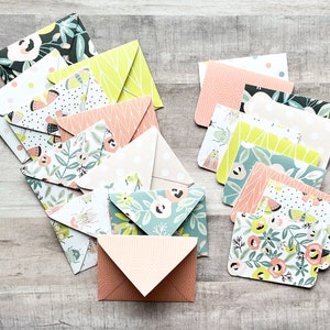 Set of 10 Mini Envelopes and Cards, Tiny Envelopes With Cards, Small ...