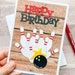 Bowling Birthday Card, Birthday Card for Bowler, Happy Birthday Card ...