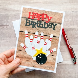 Bowling Birthday Card, Birthday Card for Bowler, Happy Birthday Card ...