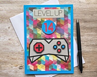 Level up Gamer Birthday Card - Etsy