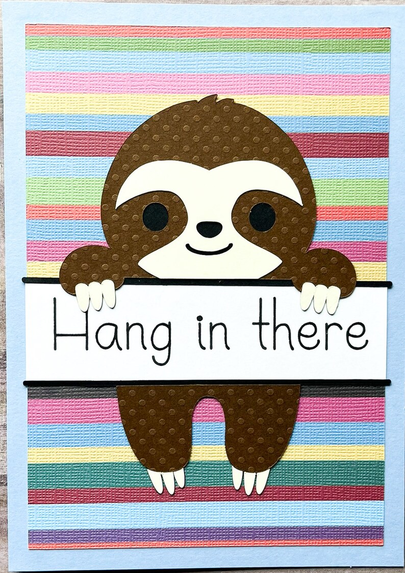 Sloth Hang in There Card Sloth Get Well Card Thinking of You - Etsy