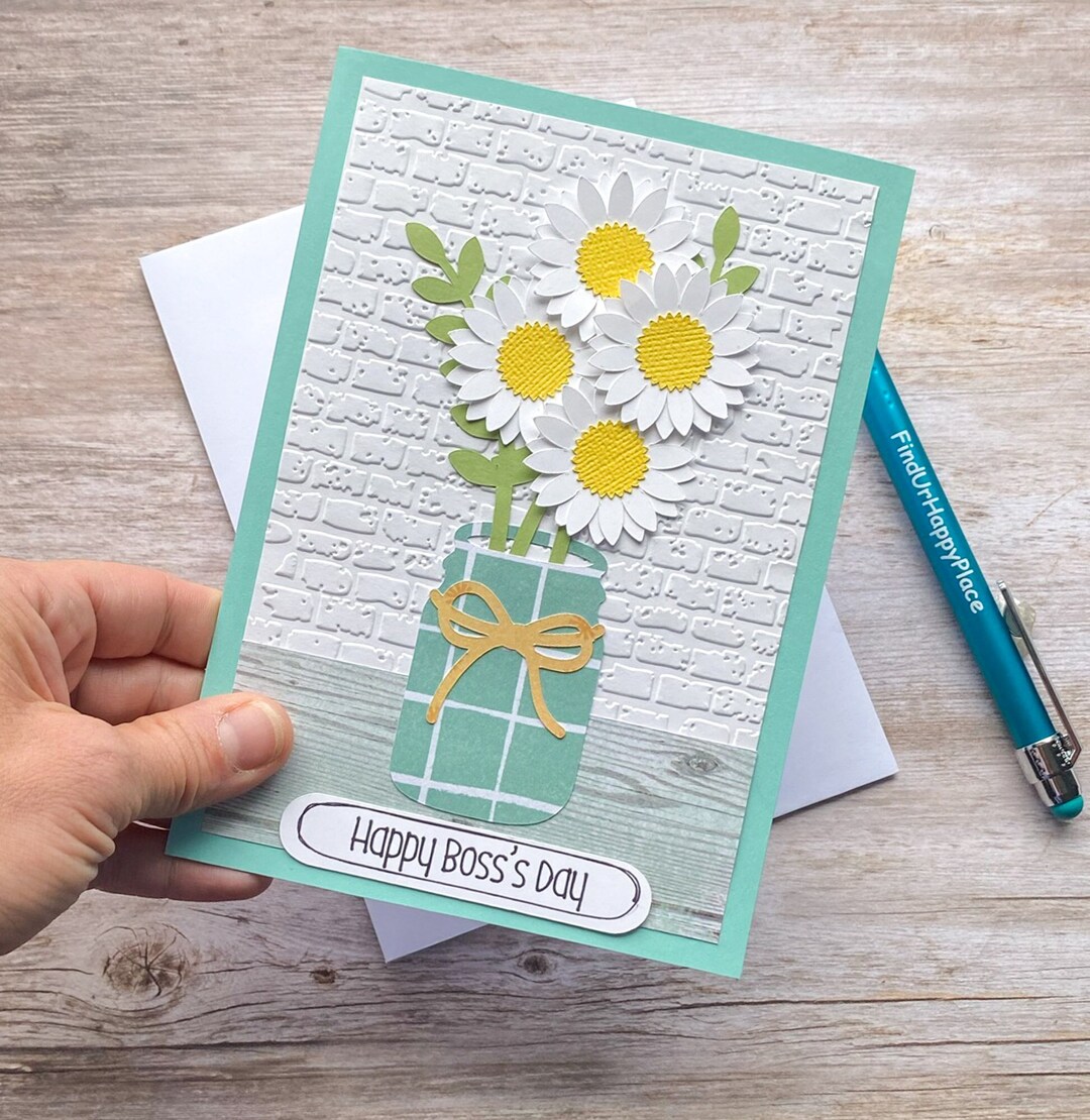 Boss Day Card, Happy Bosses Day, Daisy Card, Card for Boss, Gift for ...