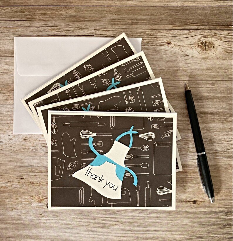 Set of Thank you cards Business Thank You Cards Chef | Etsy