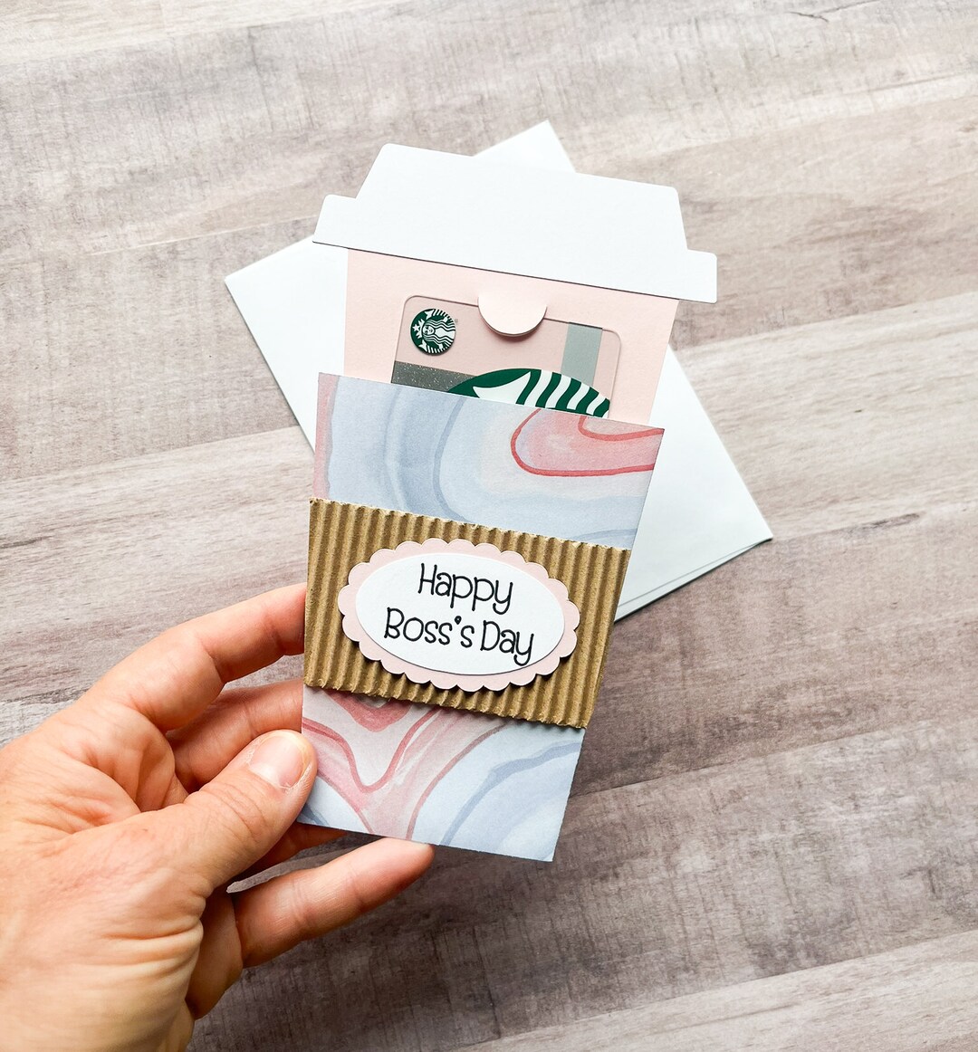 Boss Day Gift, Coffee Cup Gift Card Holder, Bosses Day Card, Boss Day ...