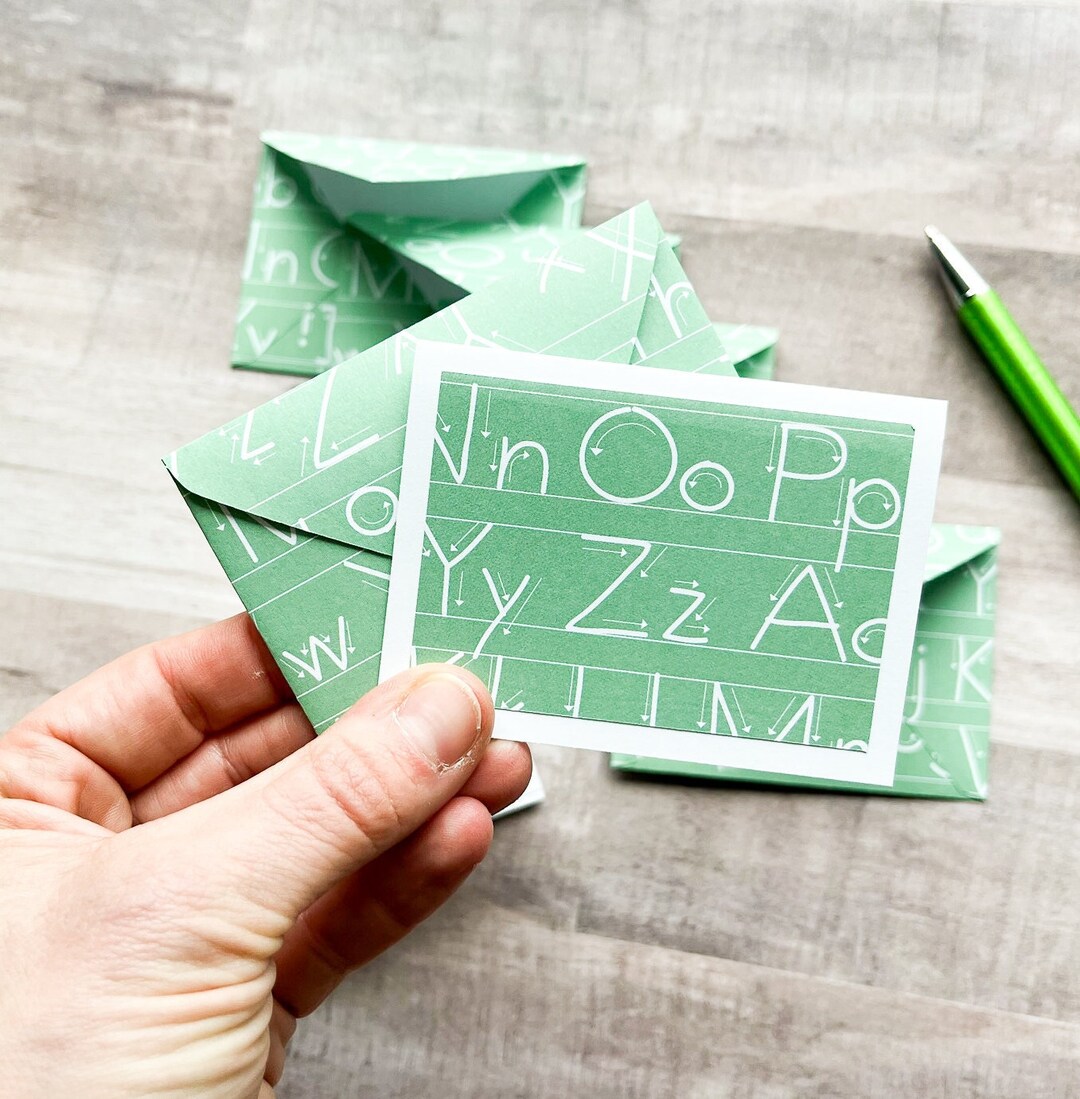 Set of 6 Mini Envelopes and Cards Teacher Cards Teacher - Etsy
