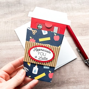 Teacher Gift Card Holder, Coffee Cup Gift Card Holder, Teacher ...