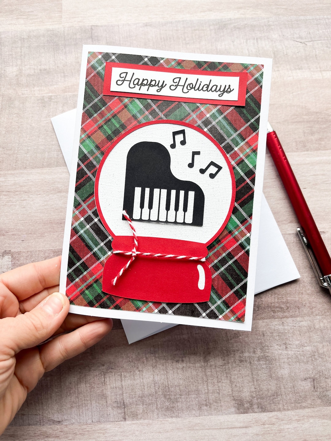 Christmas Card for Piano Teacher, Holiday Card for Music Teacher, Vocal ...