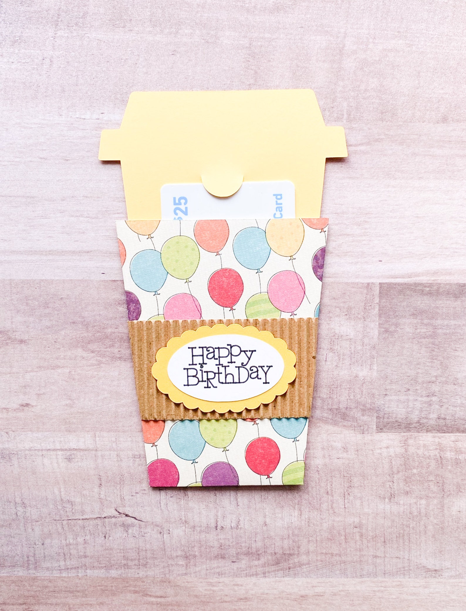 Happy Birthday Day Gift Card Holder Coffee Cup Gift Card - Etsy
