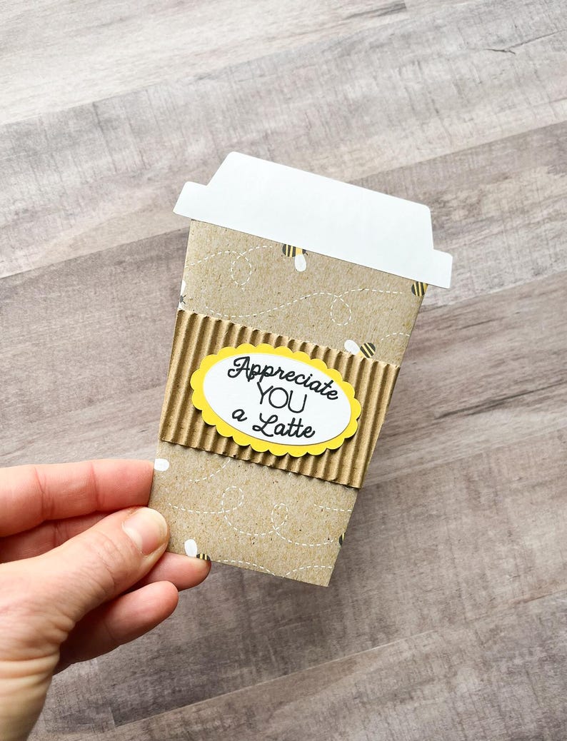 Appreciate You a Latte Coffee Cup Gift Card Holder, Thank You Gift ...