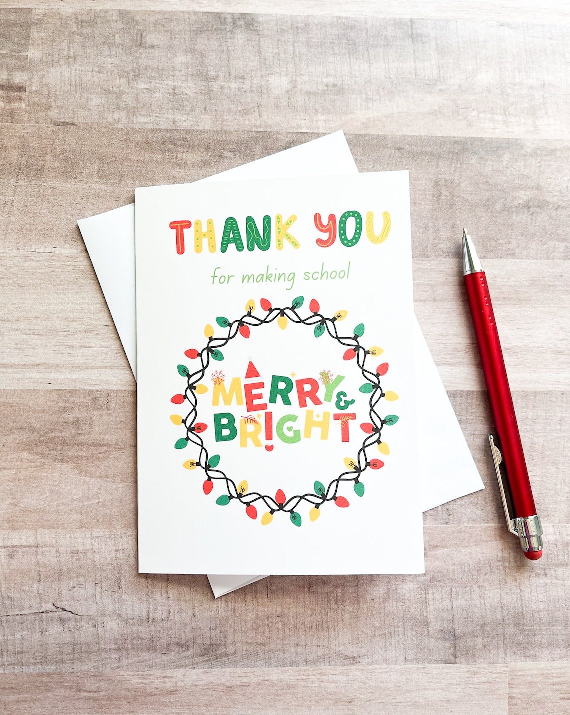 Printable Christmas Card for Teacher Digital Holiday Card for - Etsy